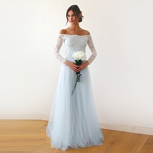 Wedding Dress, Two Colors Wedding Dress, Off-shoulder Lace Gown, Lace ...