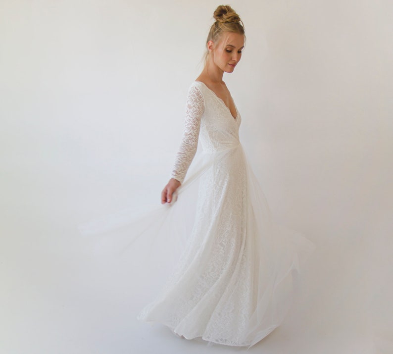 Abito da sposa fatato, gonna in tulle trasparente trasparente su pizzo ...