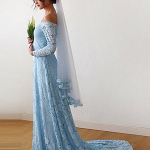 Light Blue Wedding Veil #4015 - Etsy