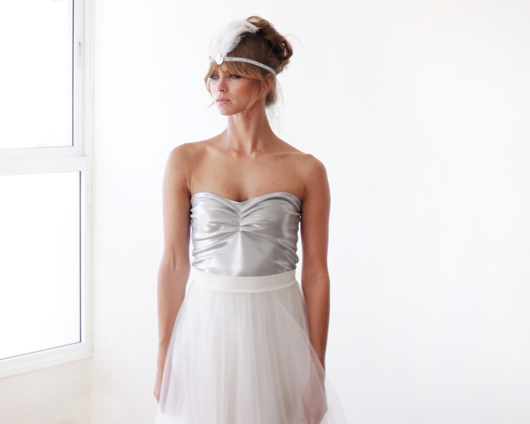 SALE Ballerina Strapless Silver Stretchy Top #2007 - Etsy