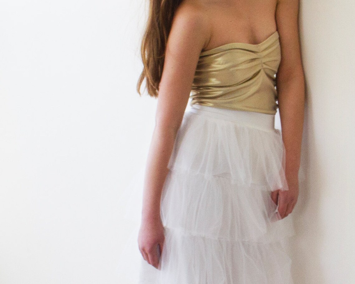 Ballerina Strapless Gold Stretchy Top #2007 - Etsy