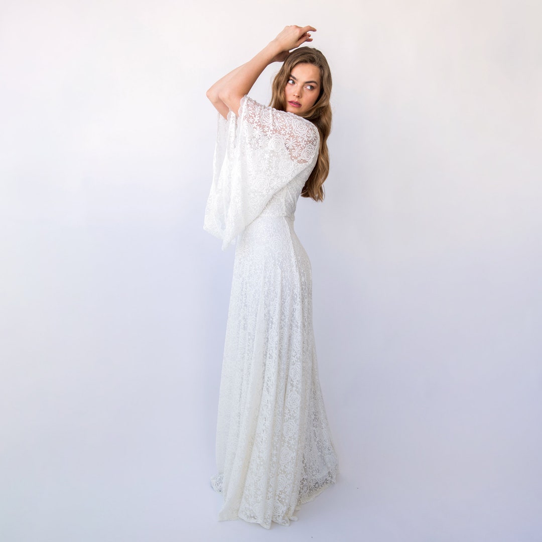 New Collection Angel Sleeves, Sweetheart Neckline, Ivory Wedding Dress ...