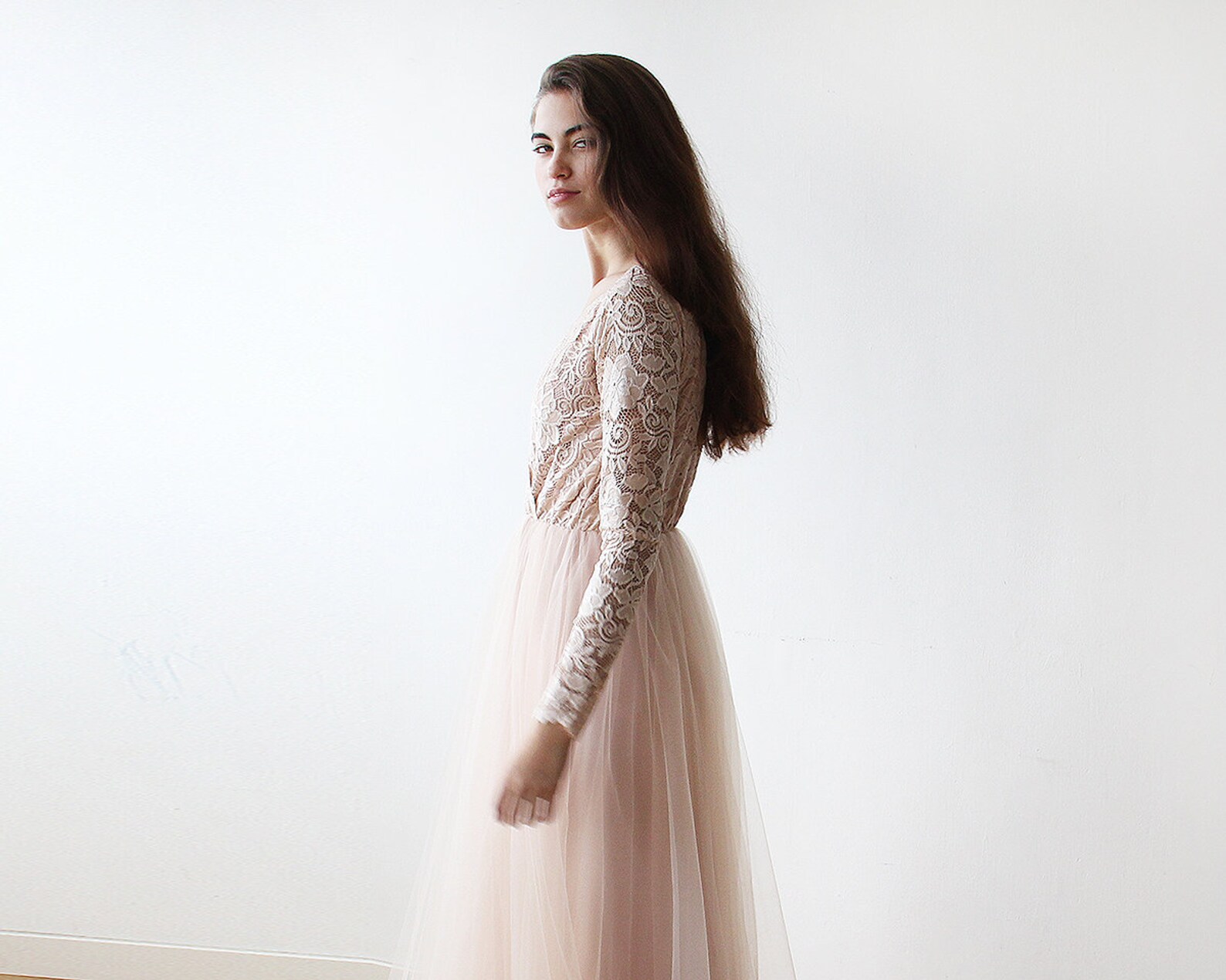 Mini Me Collection Blush Pink Tulle and Lace Long Sleeves - Etsy