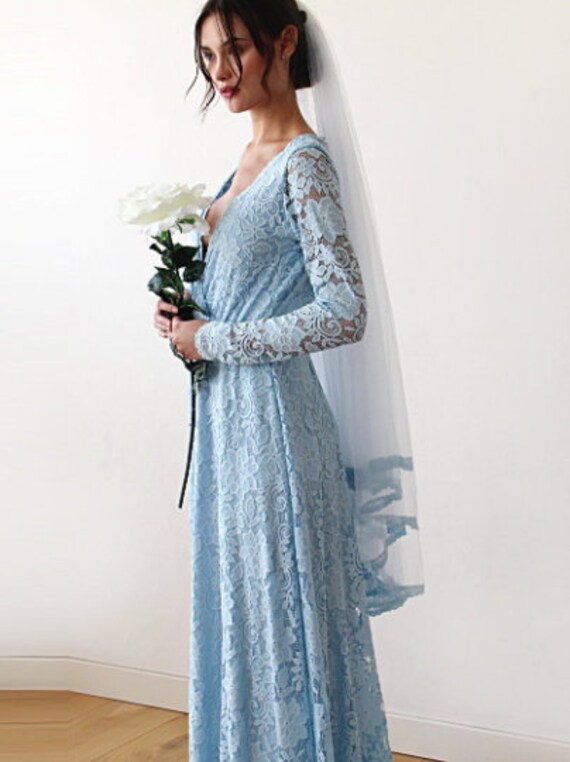 Light blue wedding veil 60 photos - Astyledwedding.com
