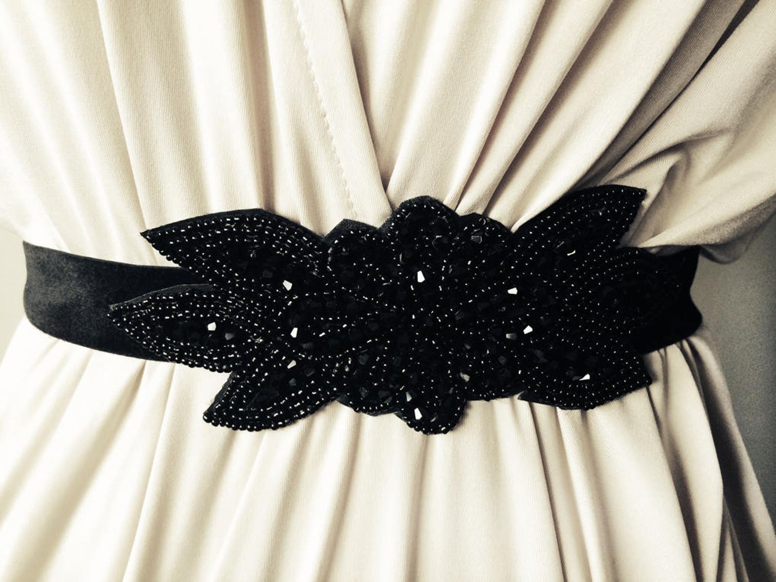 Sparkling Black Beaded Wedding Sash 4003 - Etsy