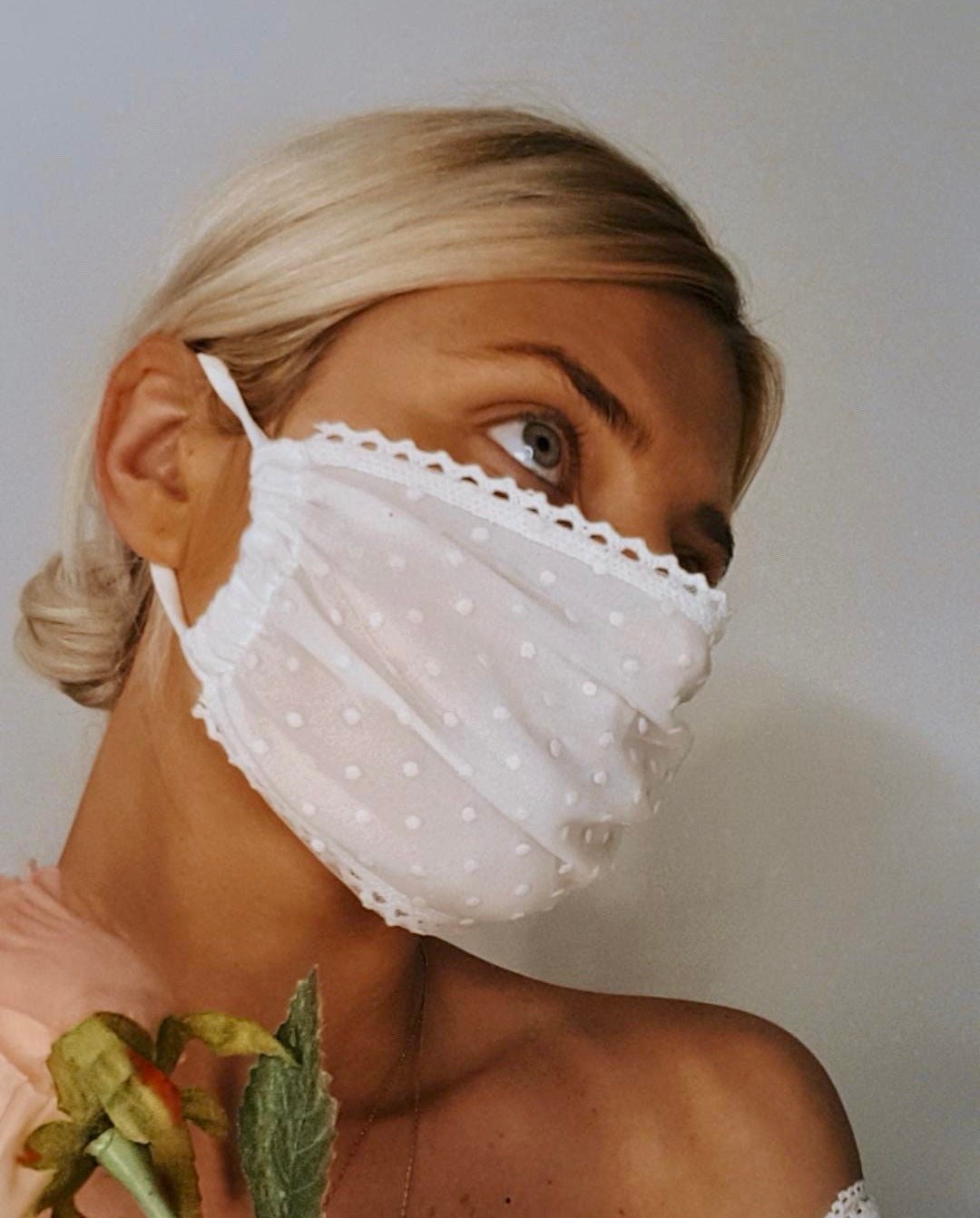 Polka Dots ,ivory Face Mask , Bridal Face Mask, Wedding Face Mask ...