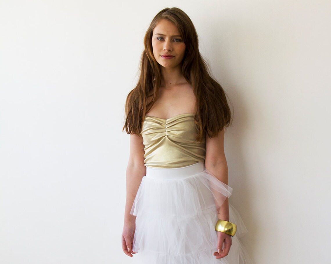 Ballerina Strapless Gold Stretchy Top #2007 - Etsy