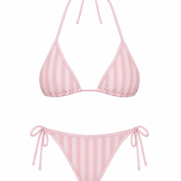Striped Triangle Bikini - Etsy