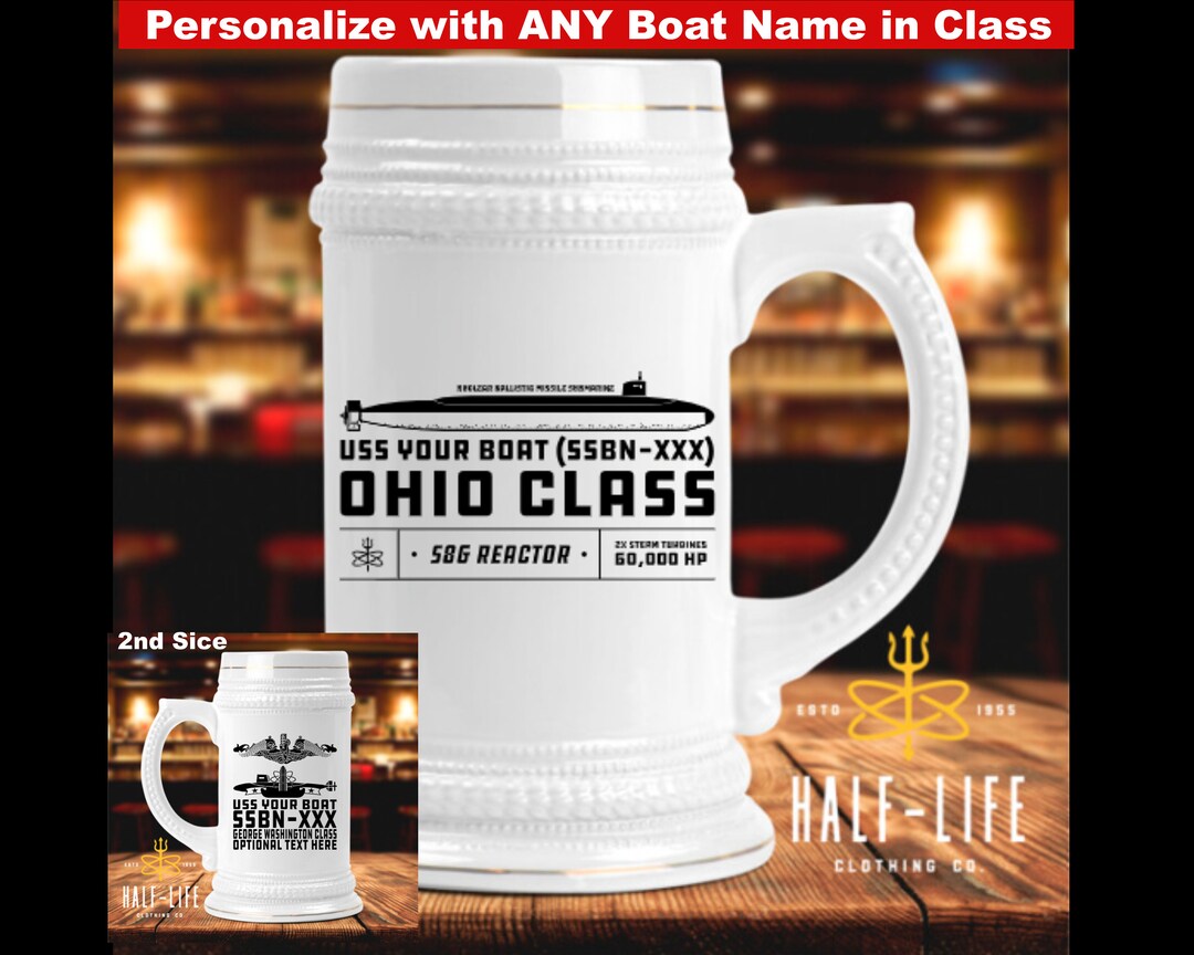 Personalized Ohio Class Nuclear Submarine SSBN, Custom 22 Oz Ceramic ...
