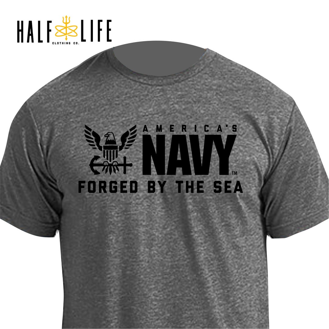 America's Navy T-shirt: Forged by the Sea Blackout Design - Etsy