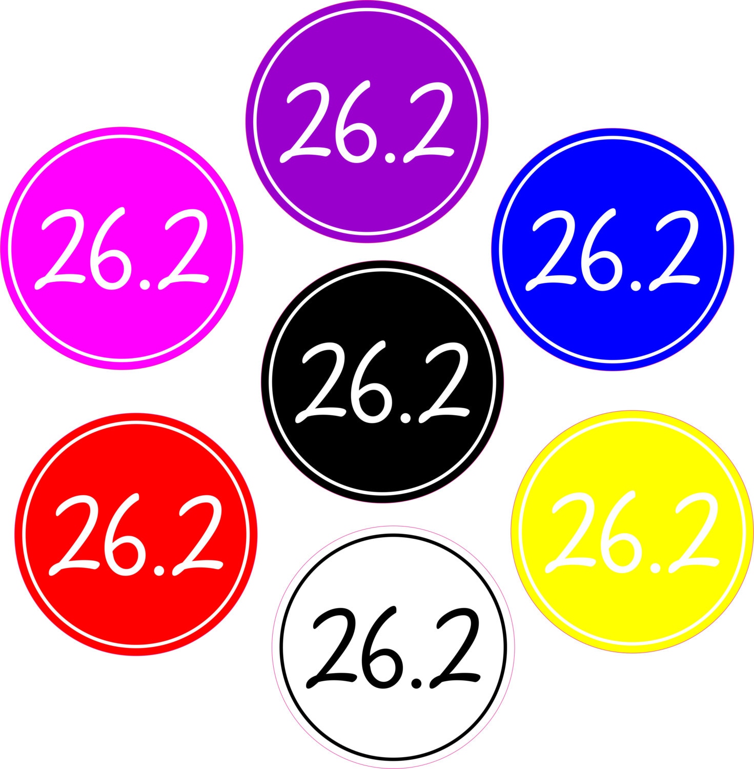 26.2 Marathon Running Circle Vinyl Car Decal Sticker - FREE SHIPPING ...