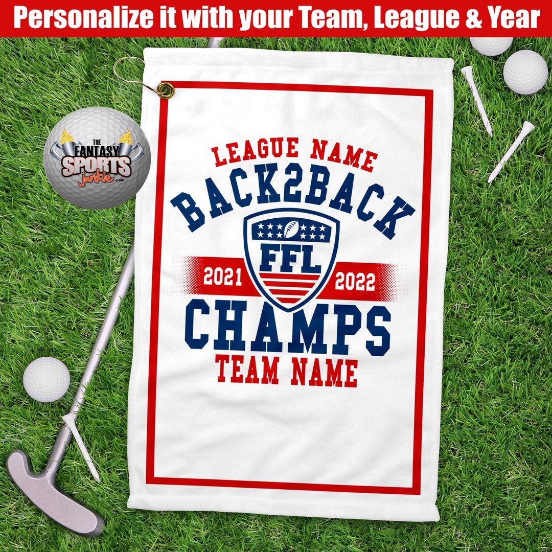 Fantasy Football Back to Back Champion Golf Towel Custom & Personalized ...
