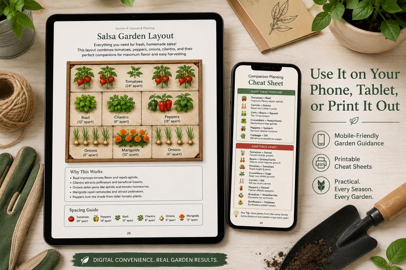 Companion Planting Guide PDF, Printable Garden Planner, Vegetable ...