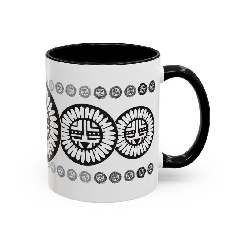 Native American Sun Face Pattern Mug | Accent Coffee Mug 11oz 15oz - Etsy