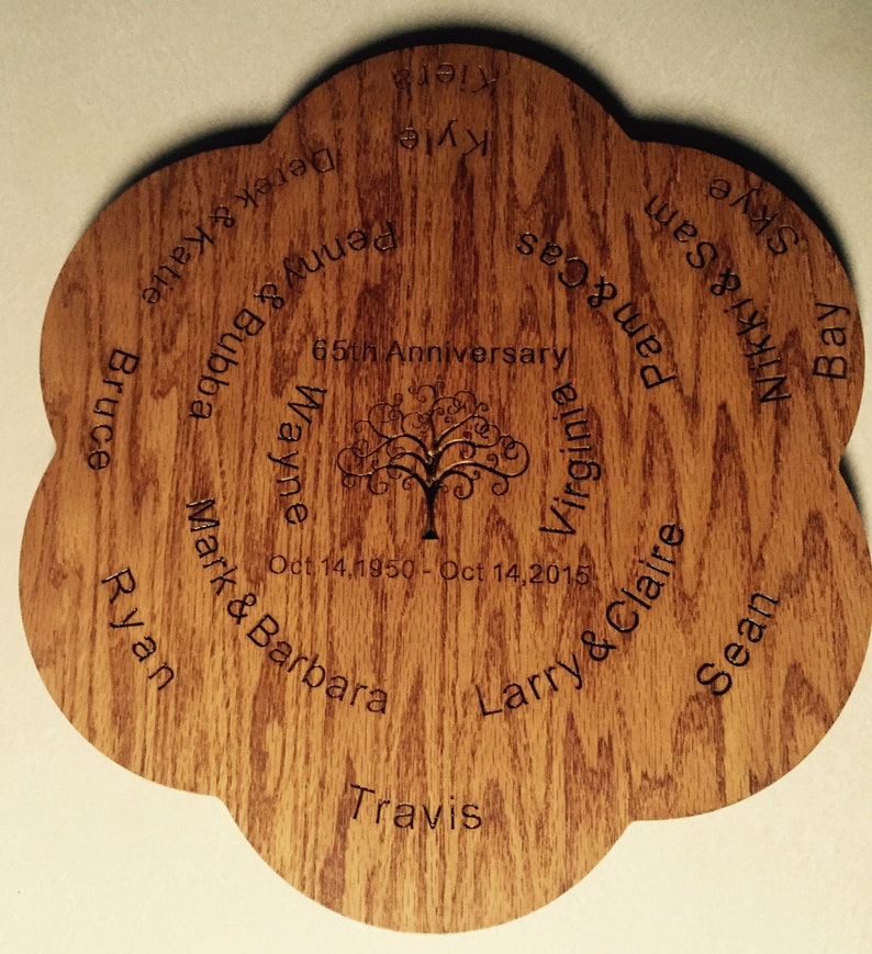 Custom Wood Lazy Susan Flower Petal 16 Diameter Oak Faced Plywood With ...