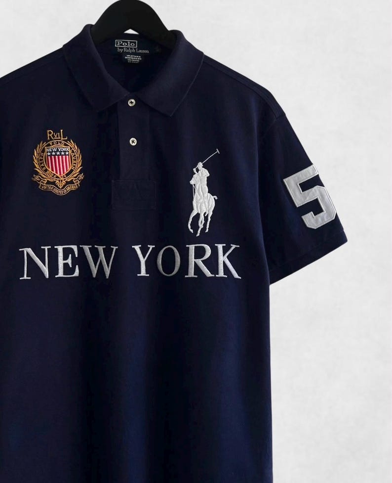Polo Ralph Lauren Men's New York Big Pony Polo Shirt Navy Blue, Black ...
