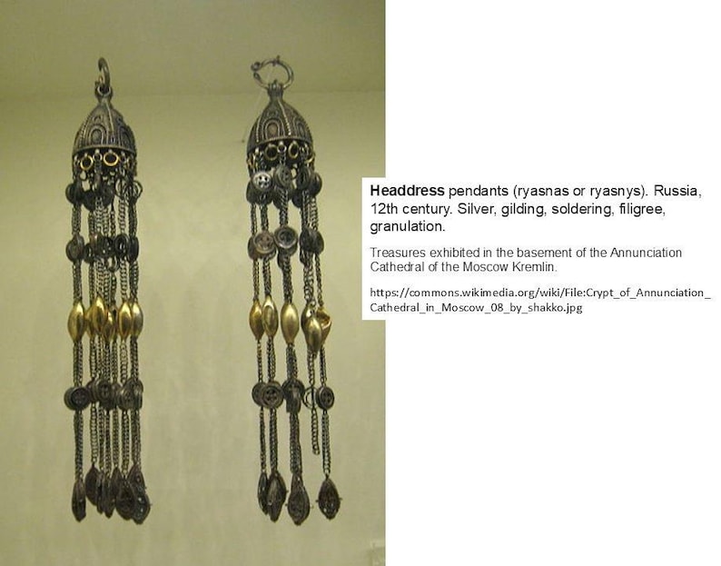 Slavic / Rus Temple Jewelry Set, Brass Ryasny Set, Eight Chains - Etsy