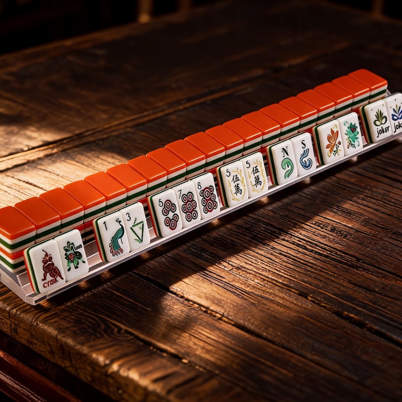Artistic Mahjong Tiles Set, Custom Joker & Floral Design Mahjong ...