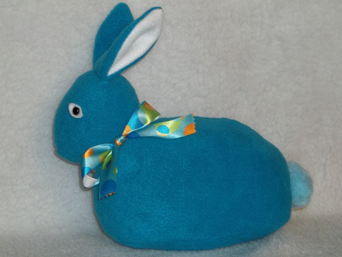 Blue Fleece Stuffed Bunny - Etsy