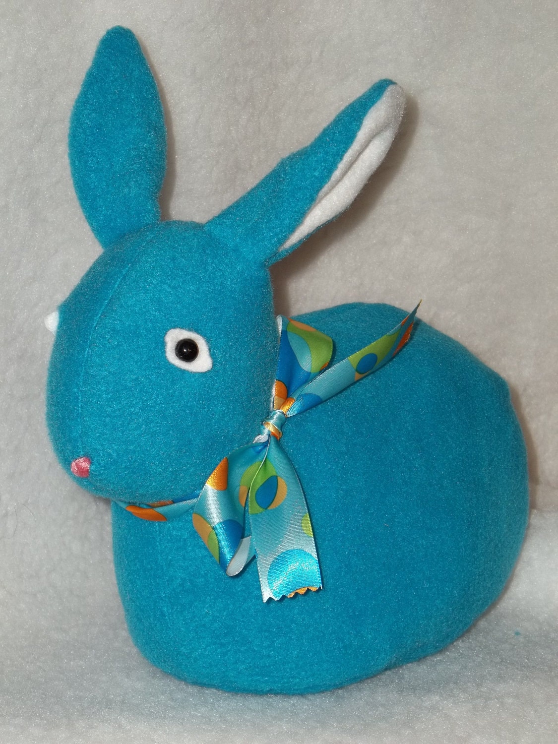 Blue Fleece Stuffed Bunny - Etsy