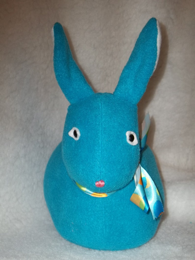 Blue Fleece Stuffed Bunny - Etsy