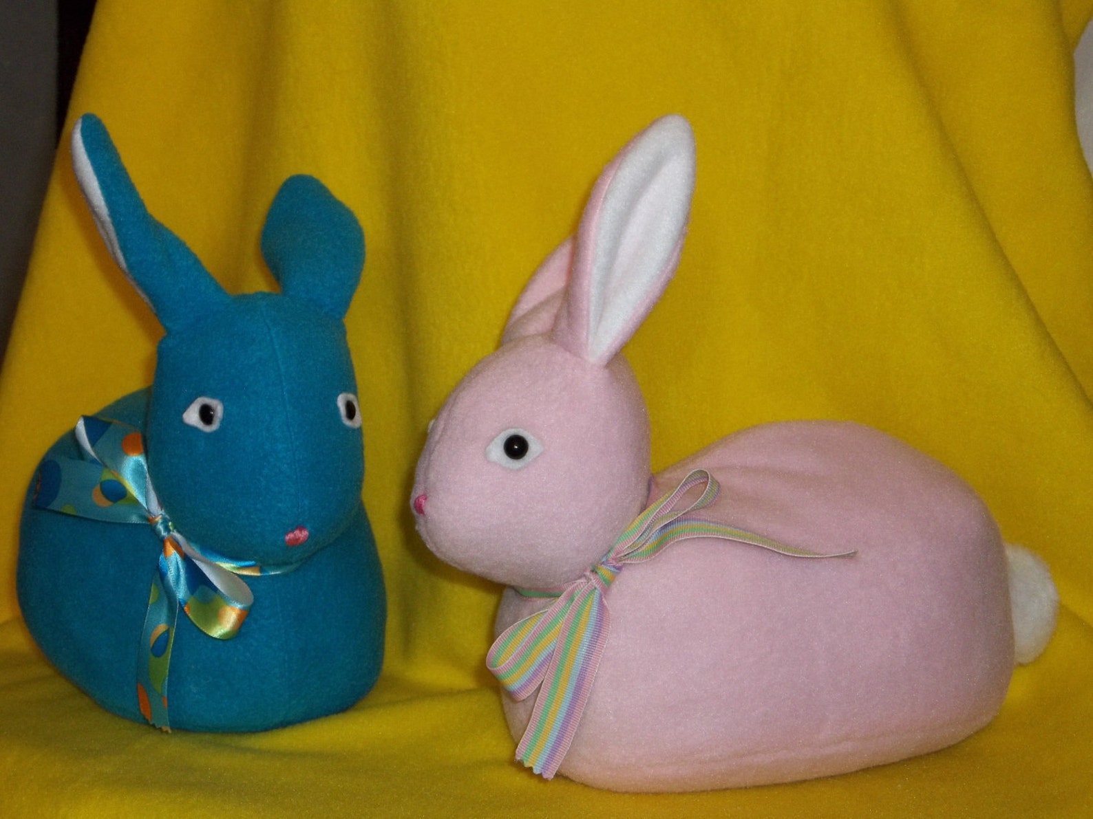 Blue Fleece Stuffed Bunny - Etsy