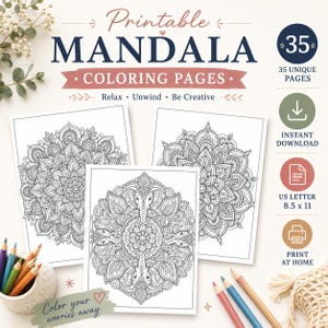 Intricate Mandala & Animal Coloring Pages | Printable Adult Coloring ...