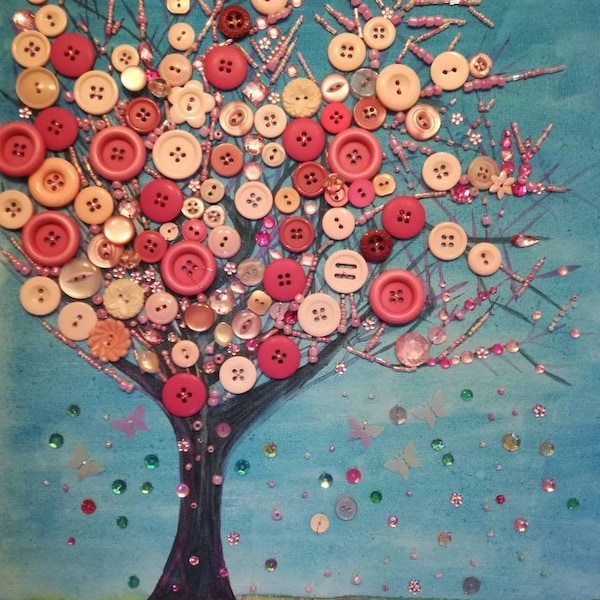 Canvas Button Art - Etsy