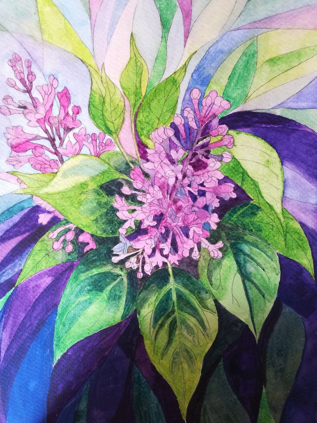 Lilacs Watercolor Painting,lilacs Watercolor,lilacs Watercolour ...