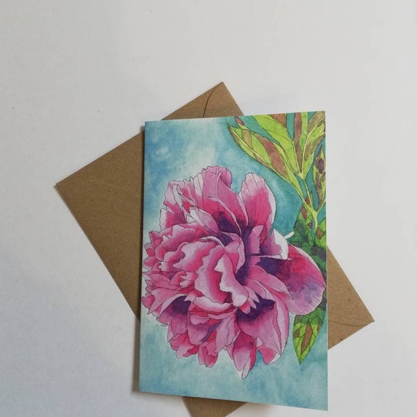 Peony Card - Etsy UK