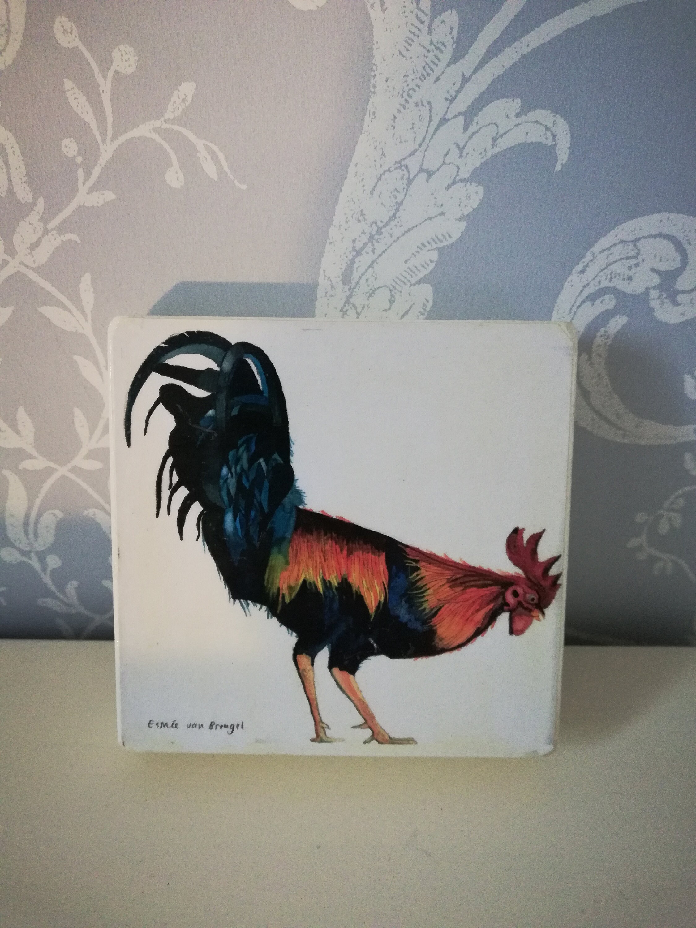 Pintura de gallo acuarela de gallo impresión de pintura de - Etsy España