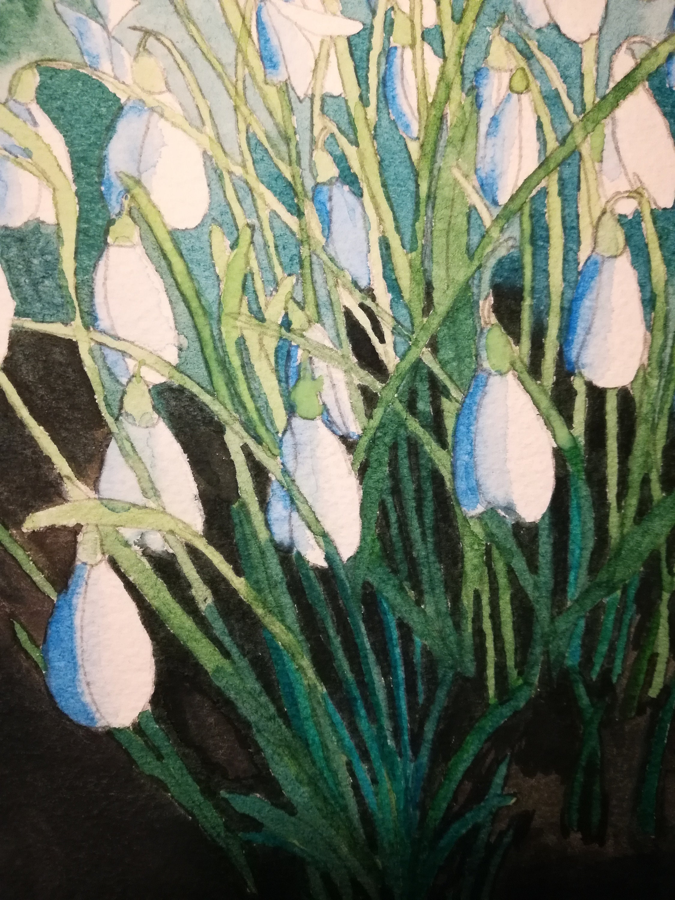 Snowdrops Painting Snowdrops Watercolour Painting Snowdrops - Etsy UK