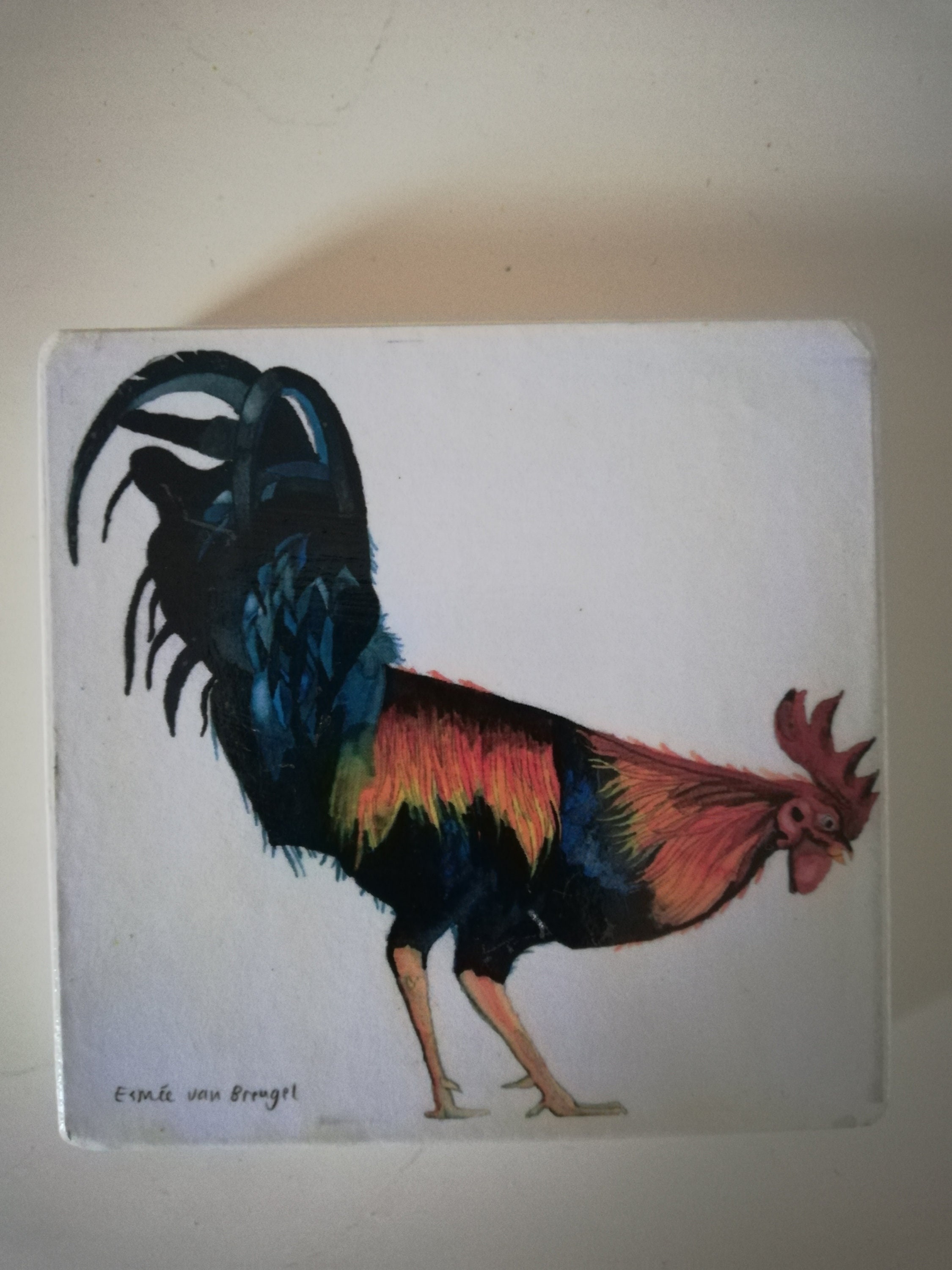 Pintura de gallo acuarela de gallo impresión de pintura de - Etsy España