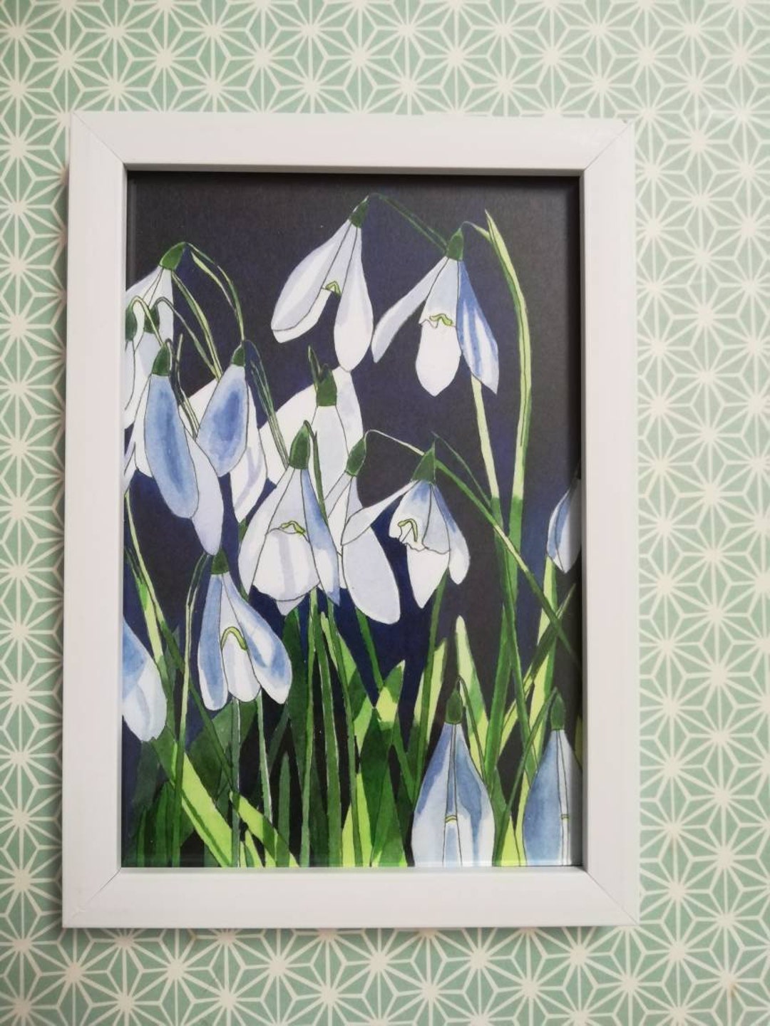 Snowdrops Watercolor Print,framed Snowdrops Print,snowdrops Watercolour ...