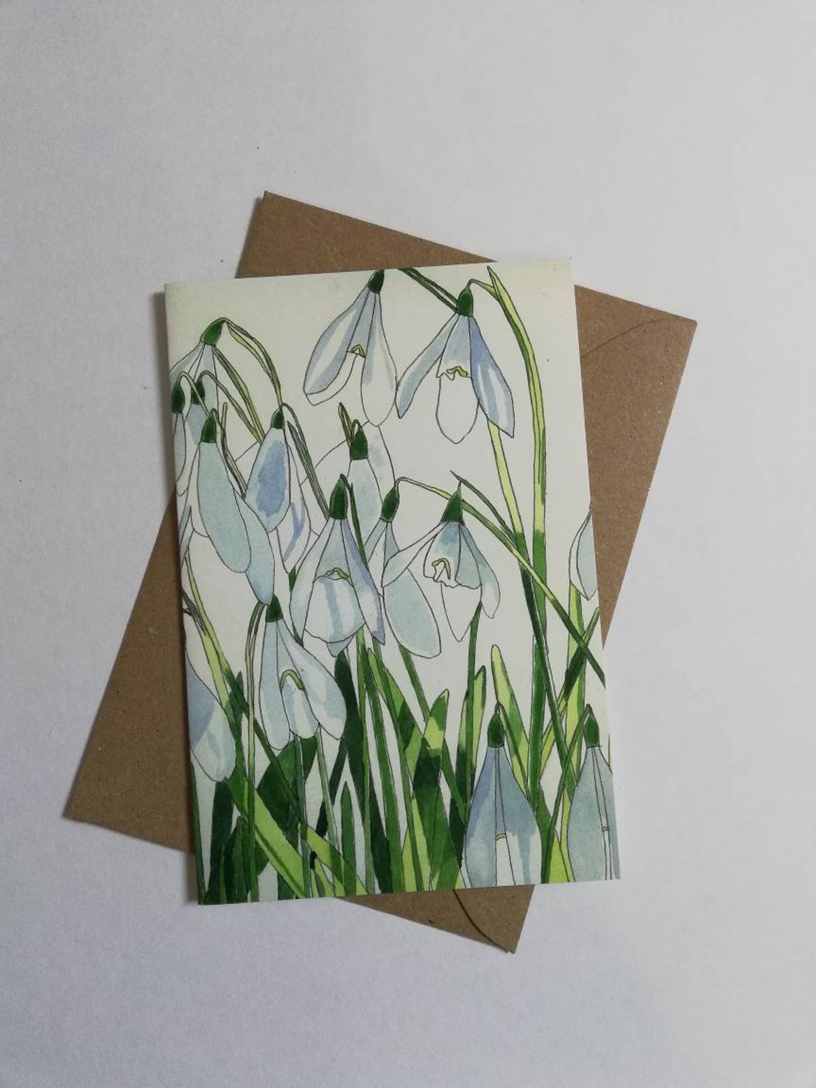 Snowdrops Card Snowdrops Flower Card Snowdrops Painting - Etsy