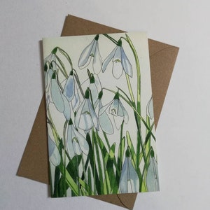 Snowdrops Card, Snowdrops Flower Card, Snowdrops Painting, Flowers ...