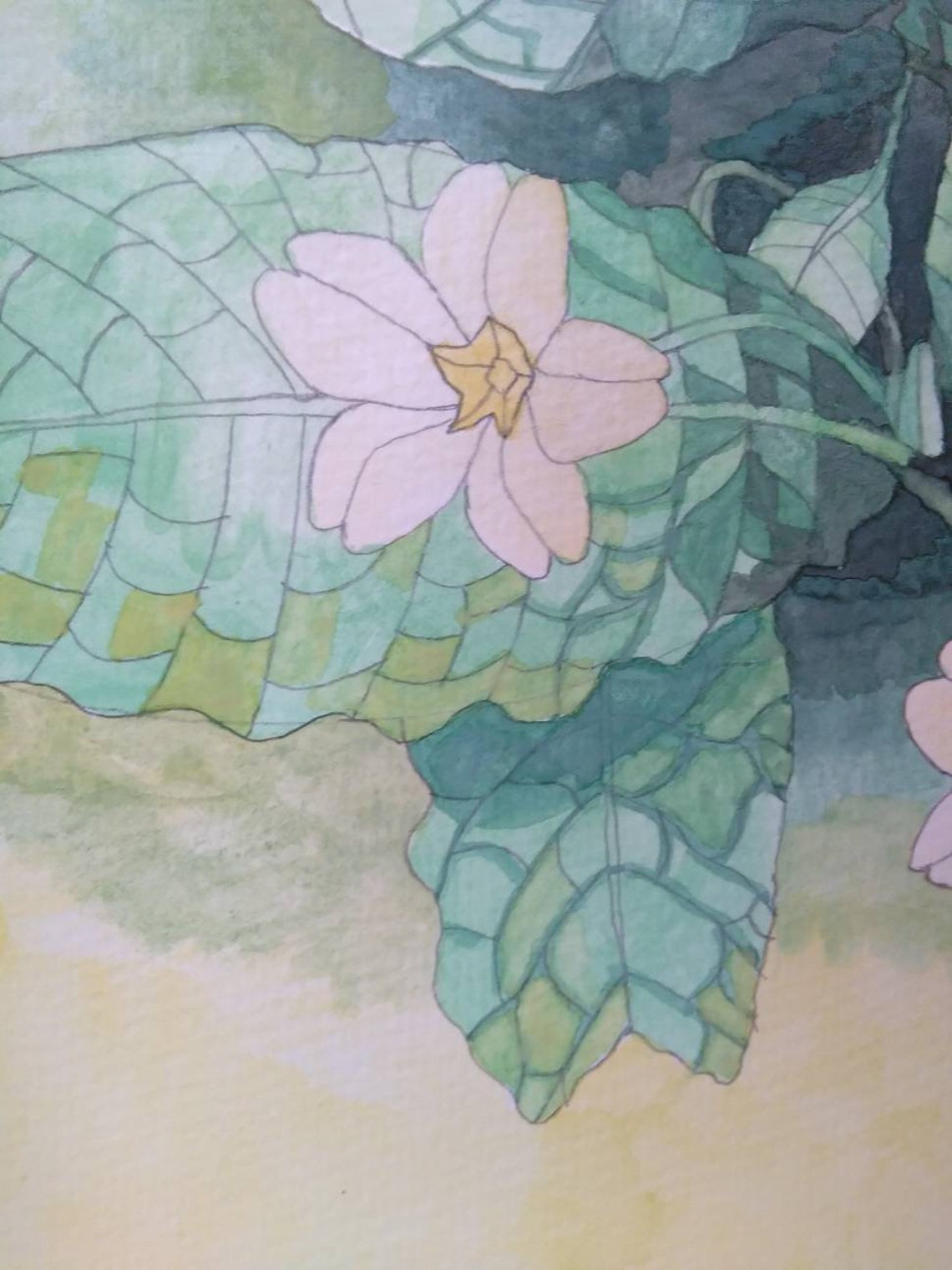 Original Flower Painting,yellow Primrose Flowers, Wall Decor, Primrose ...