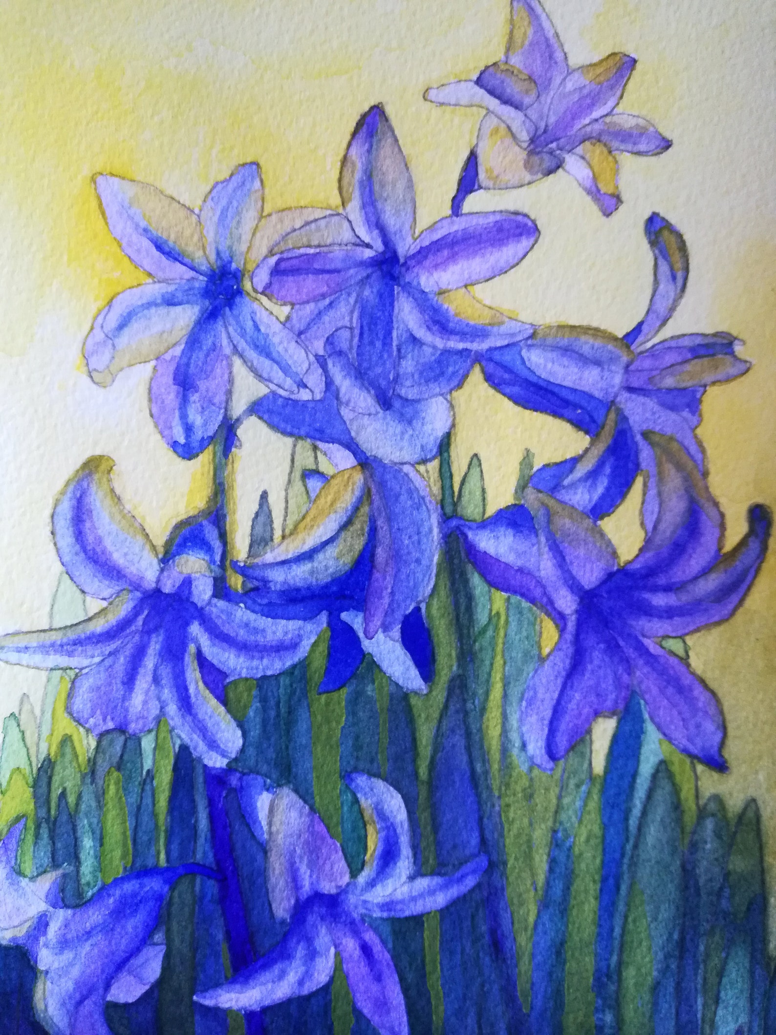 Bluebells Watercolour, Bluebell Art,bluebells Painting, Bluebells ...