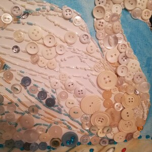 Swan Painting, Recycled Button Art,button Painting,button Swan Art,swan ...
