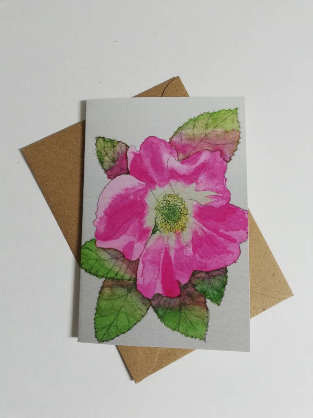 Rose Card Wild Rose Card Wild Rose Greetings Card Pink Wild - Etsy Canada
