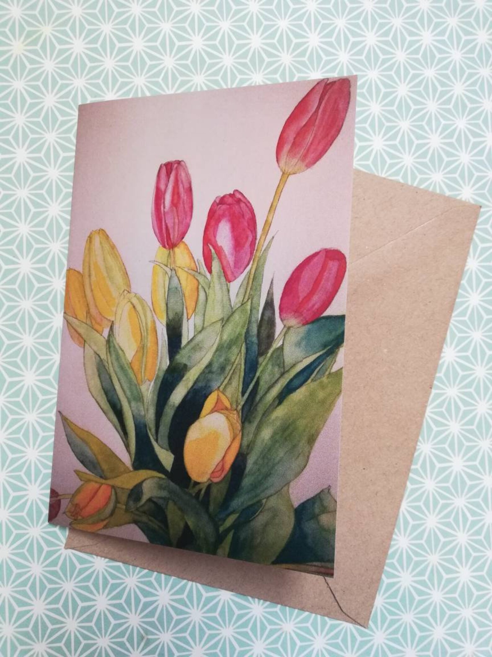 Tulips Greetings Cardblank Tulips Cardtulips - Etsy