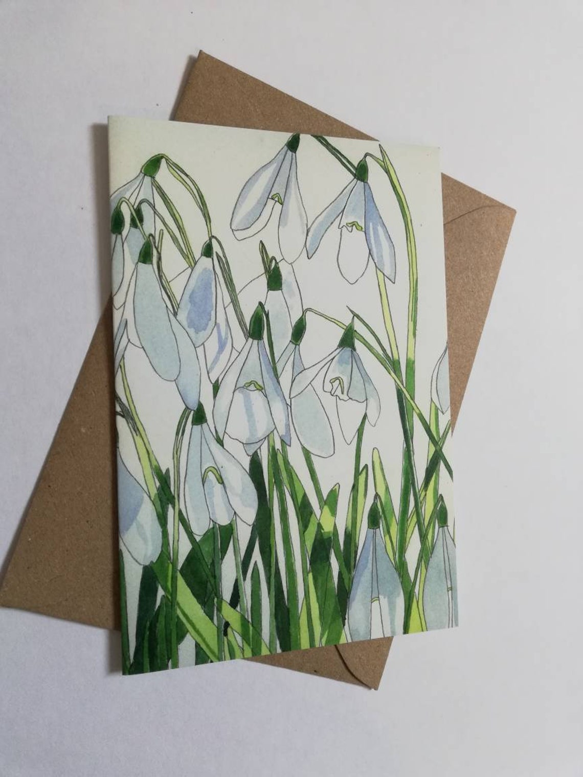 Snowdrops Card Snowdrops Flower Card Snowdrops Painting - Etsy