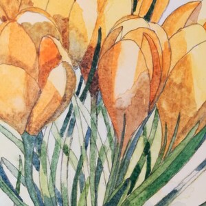 Crocuses Painting,crocuses Watercolour,crocuses Watercolor,orange ...