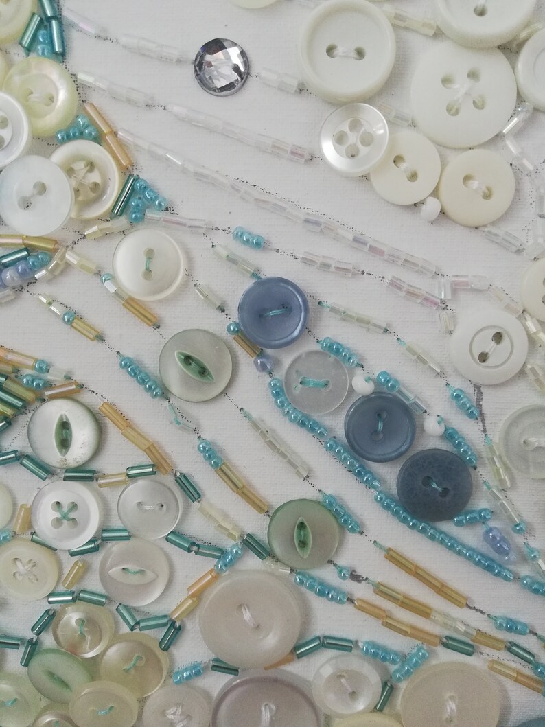 Swan Painting, Recycled Button Art,button Painting,button Swan Art,swan ...