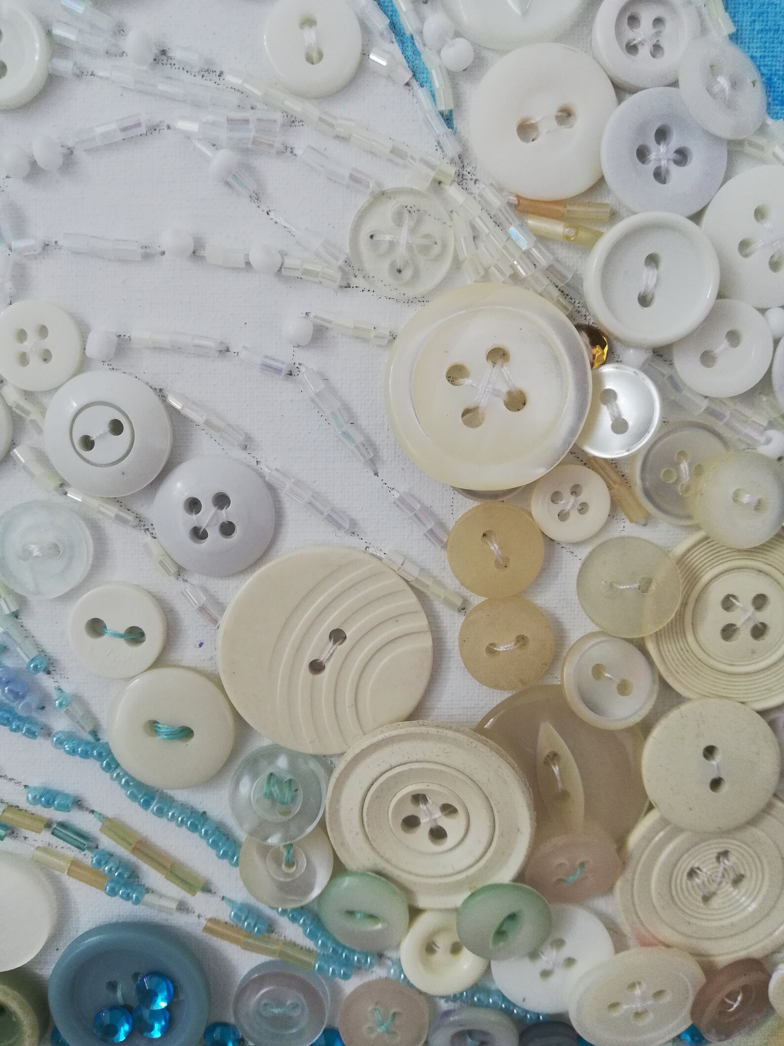 Swan Painting, Recycled Button Art,button Painting,button Swan Art,swan ...