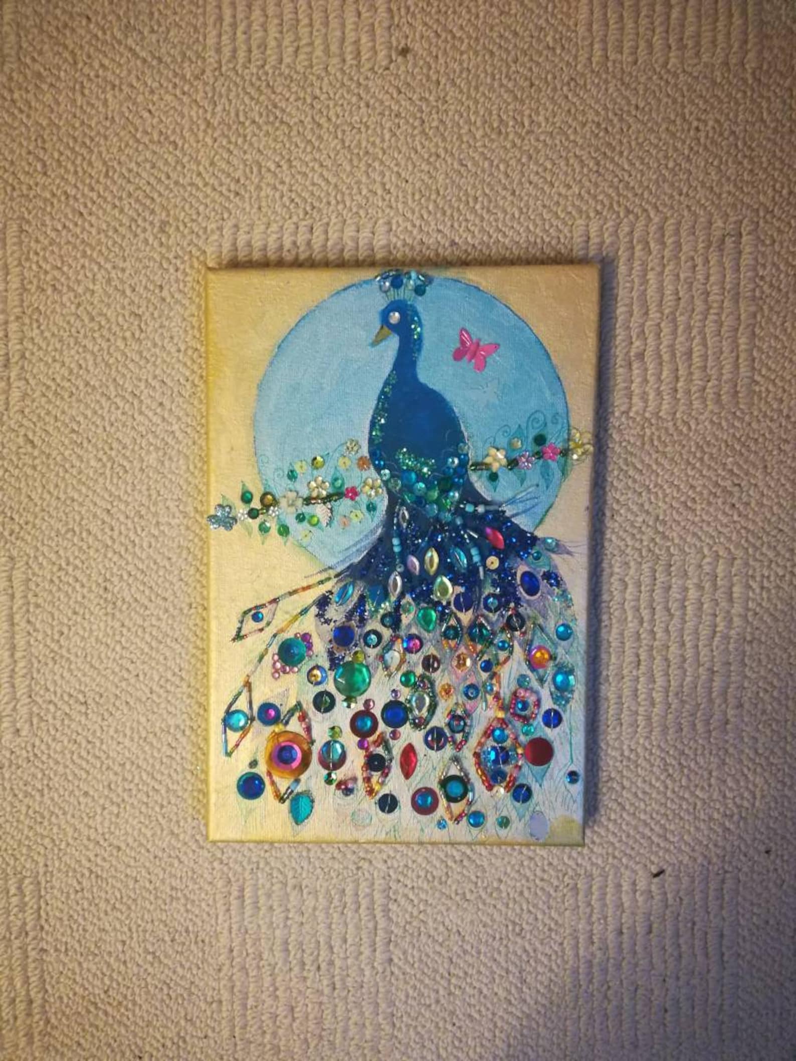 Peacock Painting Mosaic Collage,peacock Artwork, Peacocks,peacock Wall ...