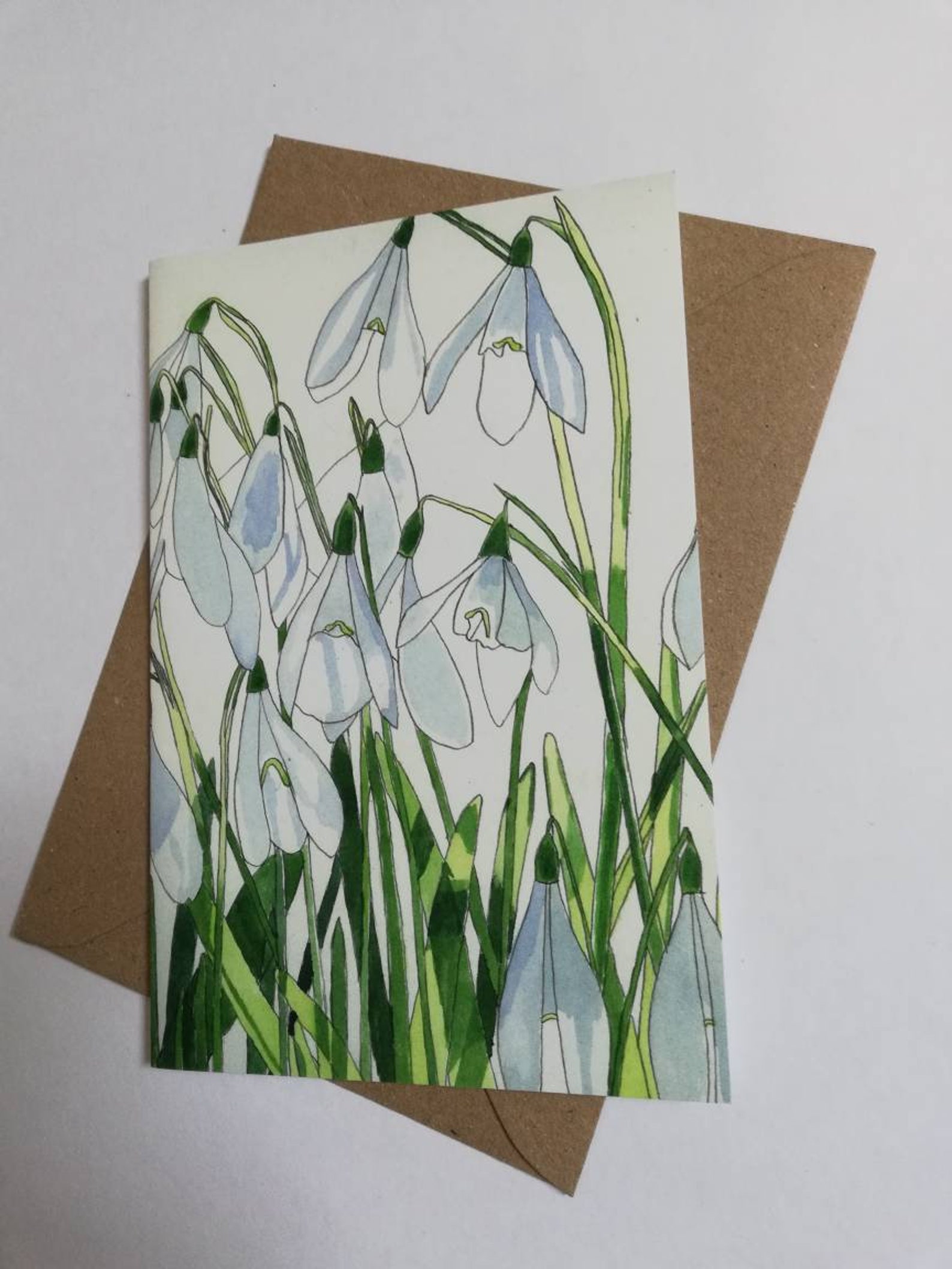 Snowdrops Card Snowdrops Flower Card Snowdrops Painting - Etsy