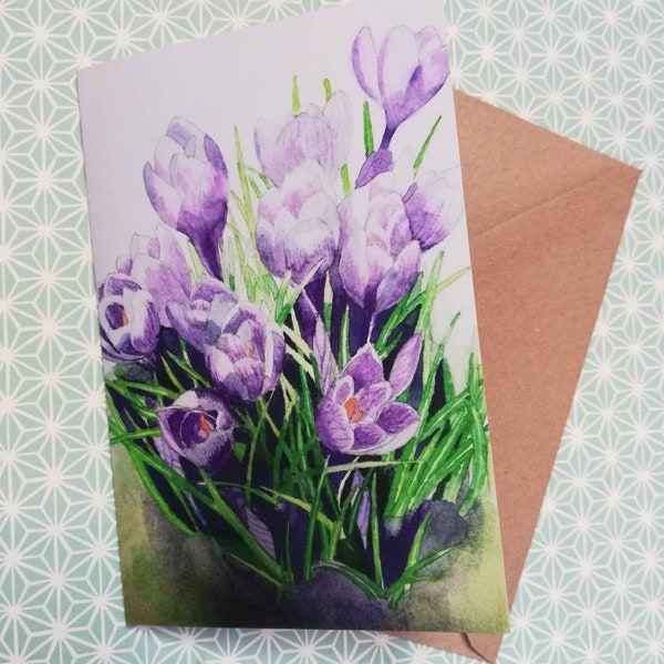 Crocus Watercolor - Etsy