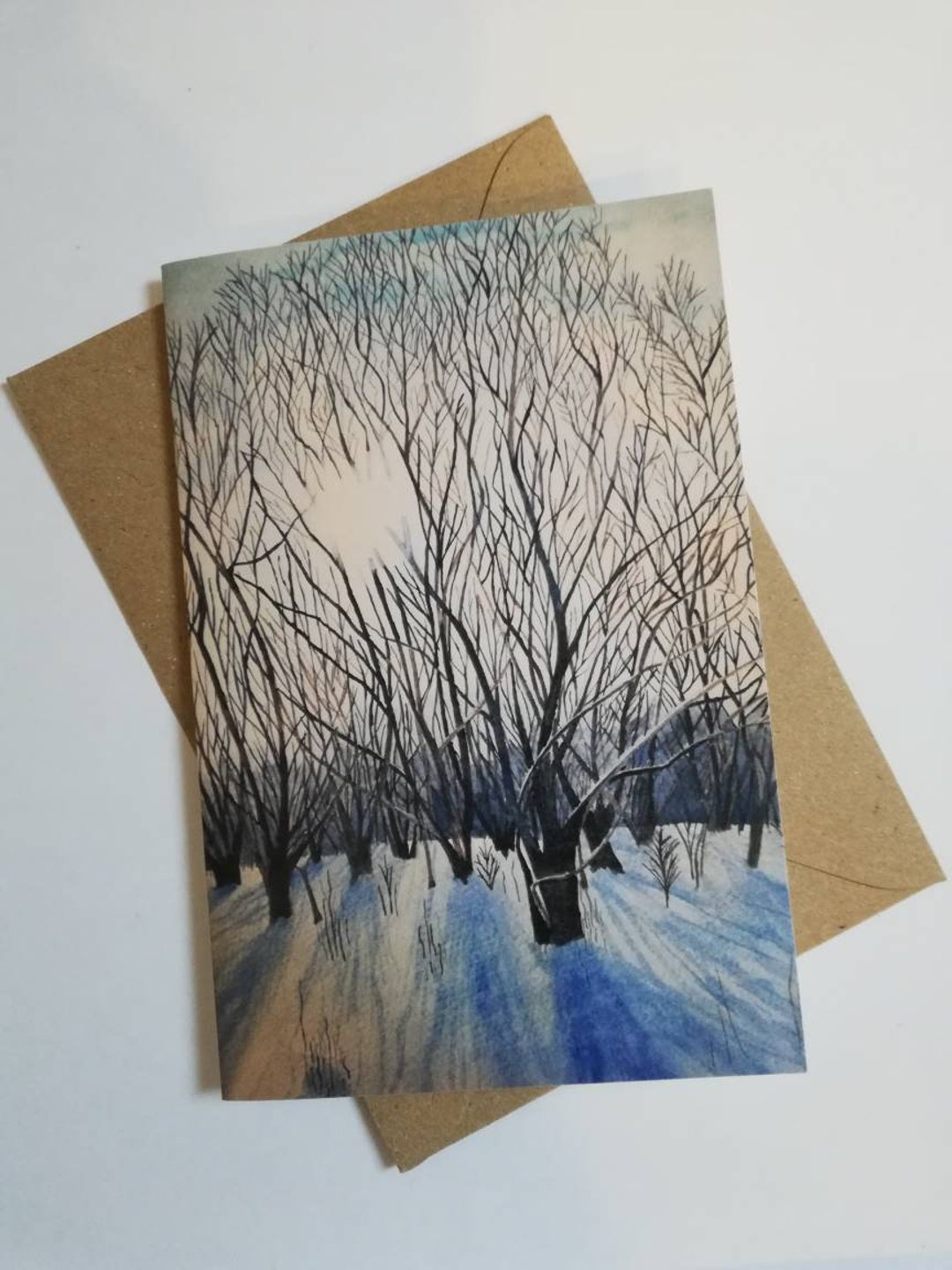 Winter Landscape Blank Greetings Card,blank Winter Greetings Card,blank ...