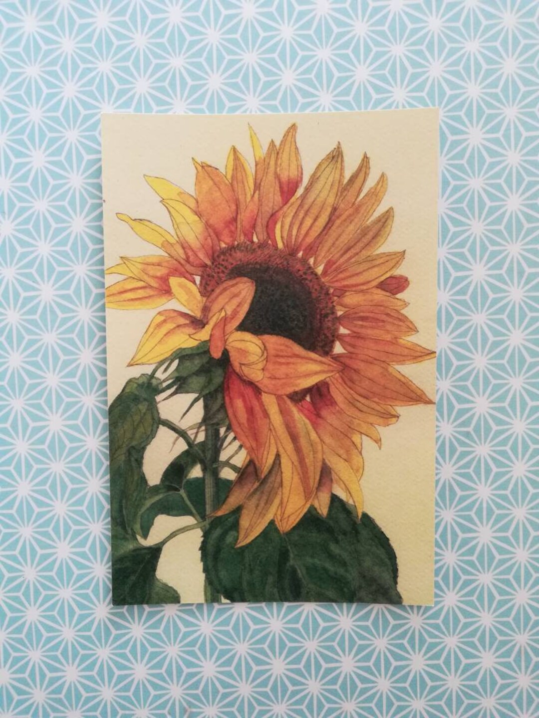 Sunflower Postcard,sunflower Watercolour Painting Postcard,sunflowers ...